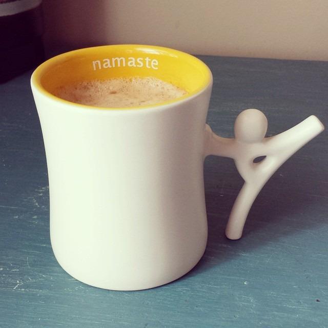Amazon.com: Ensemble Postures 12 oz Ceramic Coffee Mug (Namaste) : Home ...
