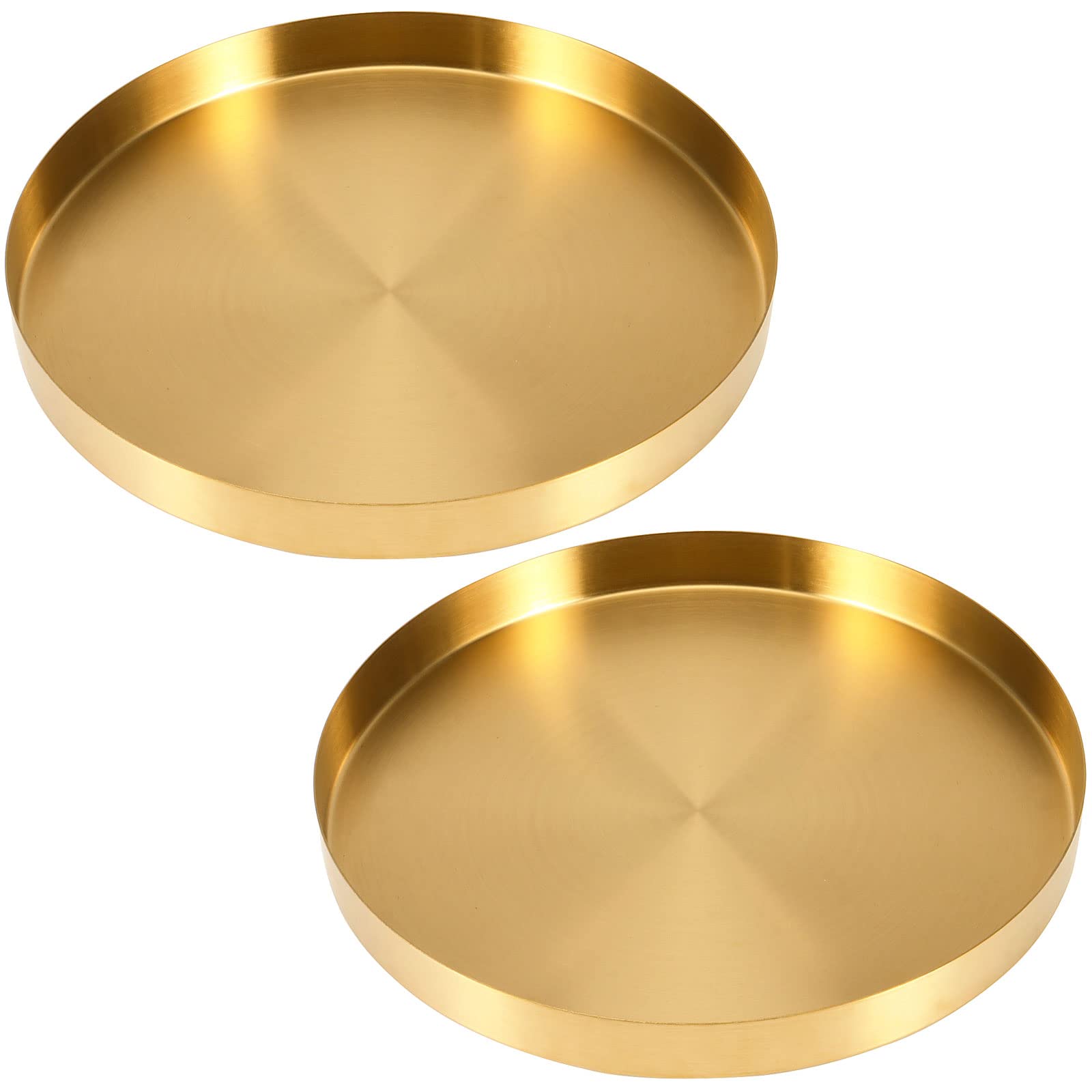 Amazon.com: JOIKIT 2 Pack 12 Inch Round Gold Storage Trays, 30cm ...