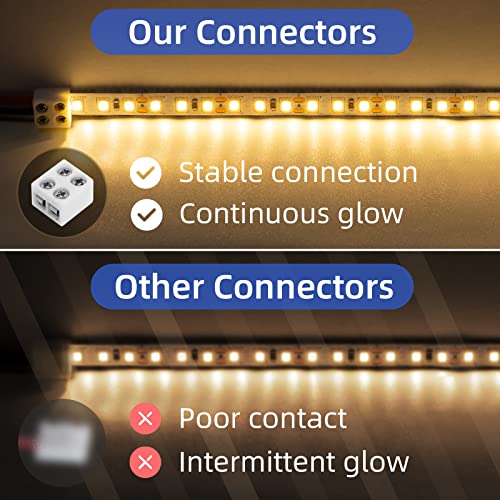 Snapklik.com : 20 PCS 2-Pin 8mm Solderless LED Strip Connectors
