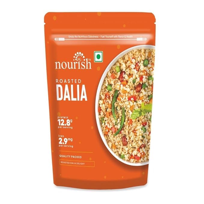 Nourish Dalia 500gm Zipper Pouch | Wheat Daliya 500g | Porridge 500g ...