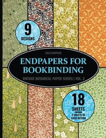 Endpapers for Bookbinding: 18 Sheets of Double Sided Floral Paper for ...