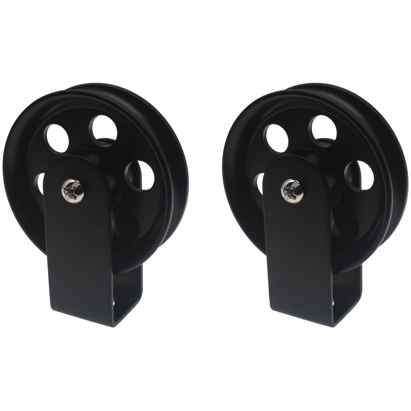LBTODH 2PCS Industrial Lamp Iron Pulley 2 Inch Retro Pulley Wheel Black ...