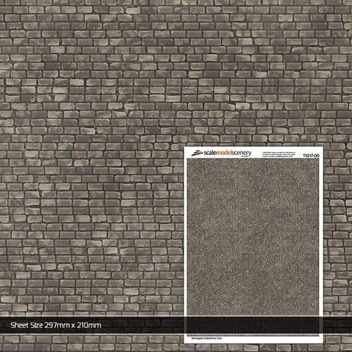Scale Model Scenery TX217-OO Rectangular Cobblestone Setts Paving Paper ...