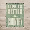 Amazon.com: Barnyard Designs 'Life is Better in the Country' Vintage ...