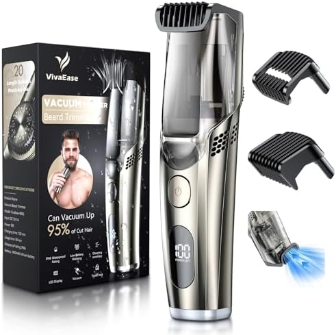 Amazon.com: VivaEase Vacuum Beard Trimmer for Men, New Version ...