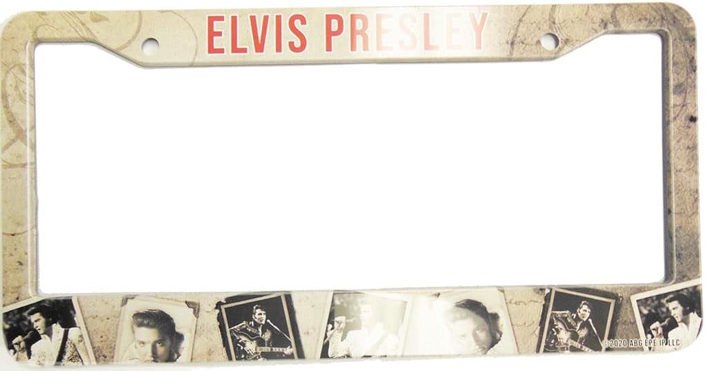 Amazon.com: Midsouth Products Elvis License Plate Frame Black & White ...