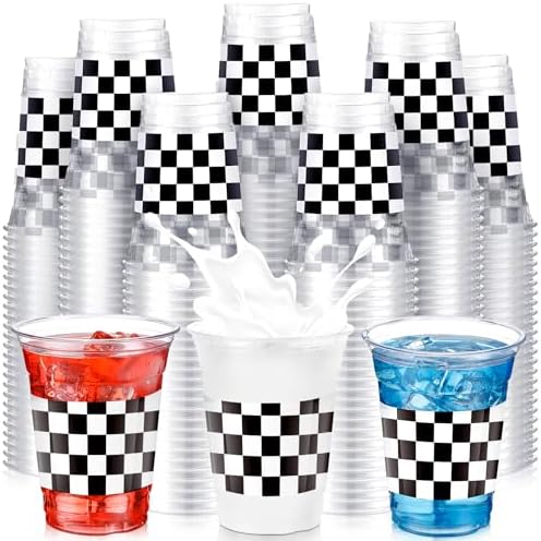 Amazon.com: SiliFine 100 Pcs 12 oz Racing Party Plastic Cups Disposable ...