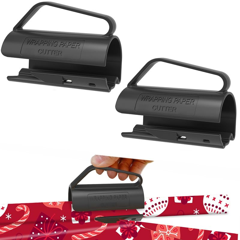 2 Pack Wrapping Paper Cutter - Wrapping Paper Roll Cutter Sliding ...