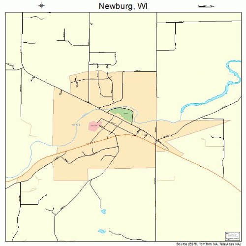 Amazon.com: Large Street & Road Map of Newburg, Wisconsin WI - Printed ...