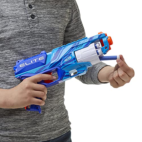 NERF Elite Disruptor Blaster Reflex Blue - 6-Dart Rotating Drum, 6 Official Elite Darts, Slam ...
