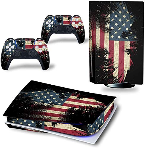 Buy YK MALL PS5 Console PS5 Stickers Vinyl America Flag Skin Pattern ...