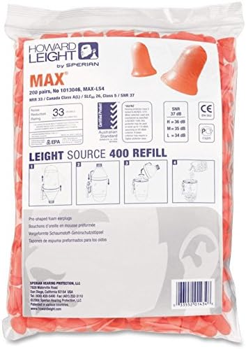 Amazon.com: Howard Leight MAX-1 Foam Ear plugs Uncorded NRR33 (20 Pair ...