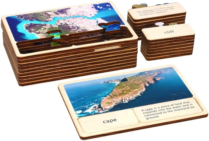 Amazon.com: Geography Classified: Land and Water Forms Wooden Cards ...