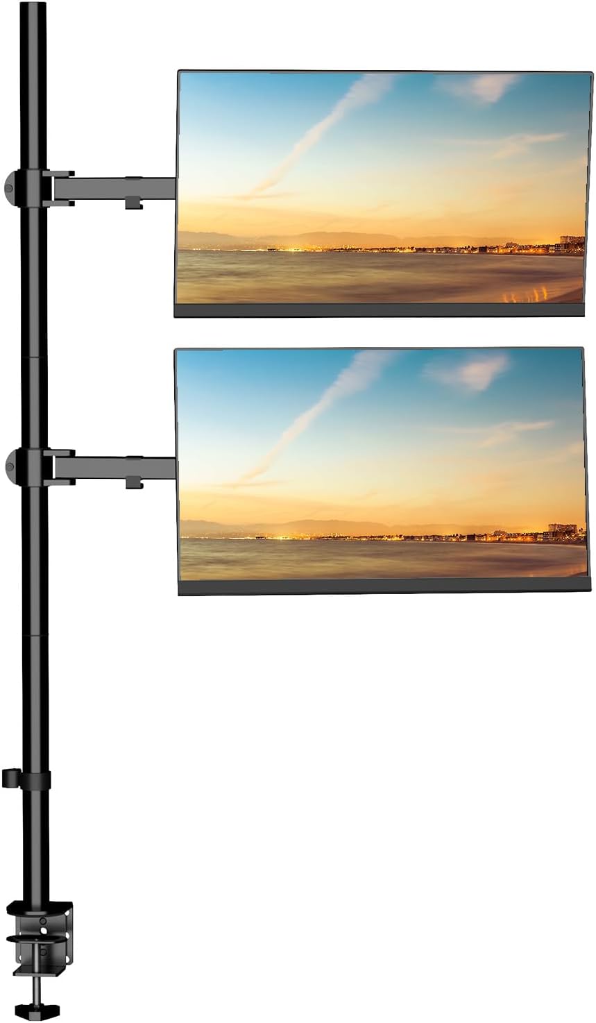 Amazon.com: VIVO Dual Vertically Stacked Monitor Desk Mount, Extra Tall ...
