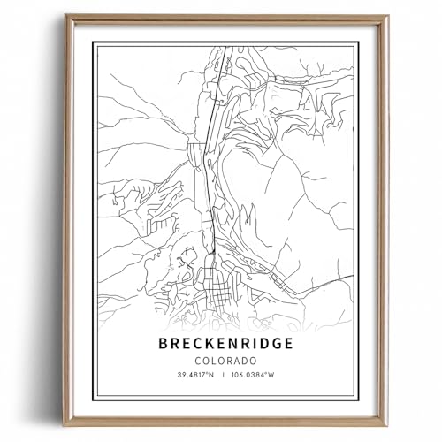 Amazon.com: Breckenridge Colorado Poster - Minimalist Black White Wall ...