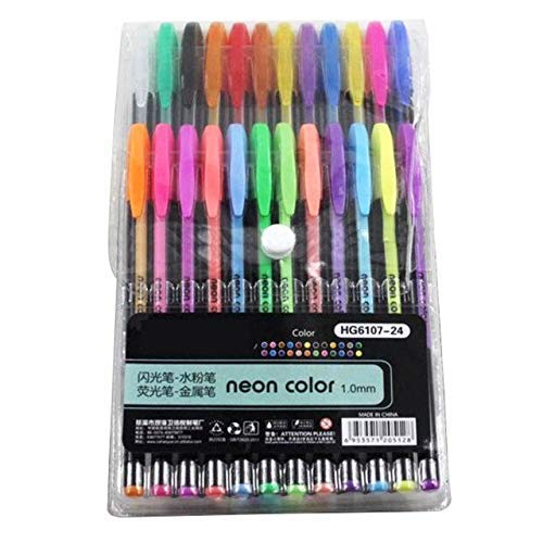 AMB 24 Pc Gel Pens,Glitter, Metallic, Neon Pens Set Good Gift For ...