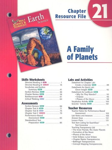 Holt Science & Technology Earth Science Chapter 21 Resource File: A ...