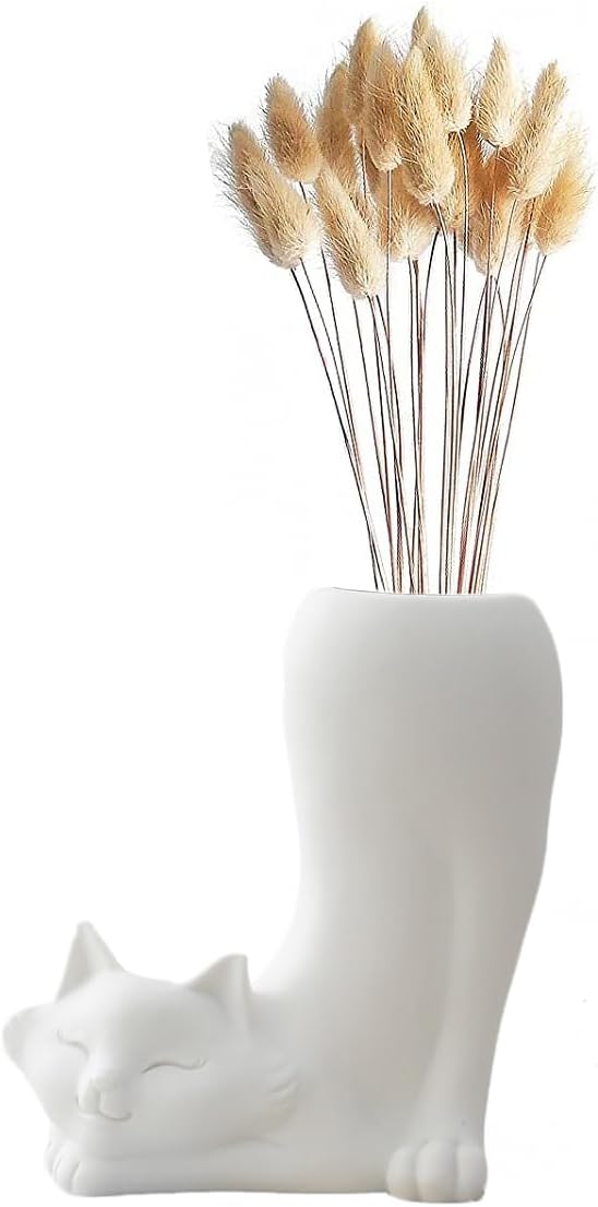 Amazon.com: LOVE LOVE JAPAN Cat Flower Vase Japanese Mino Ware | Cat ...