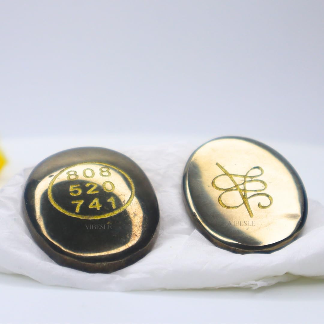 Amazon.com: Pyrite Zibu Symbol and Angelic Number Engraving Oval Stone ...
