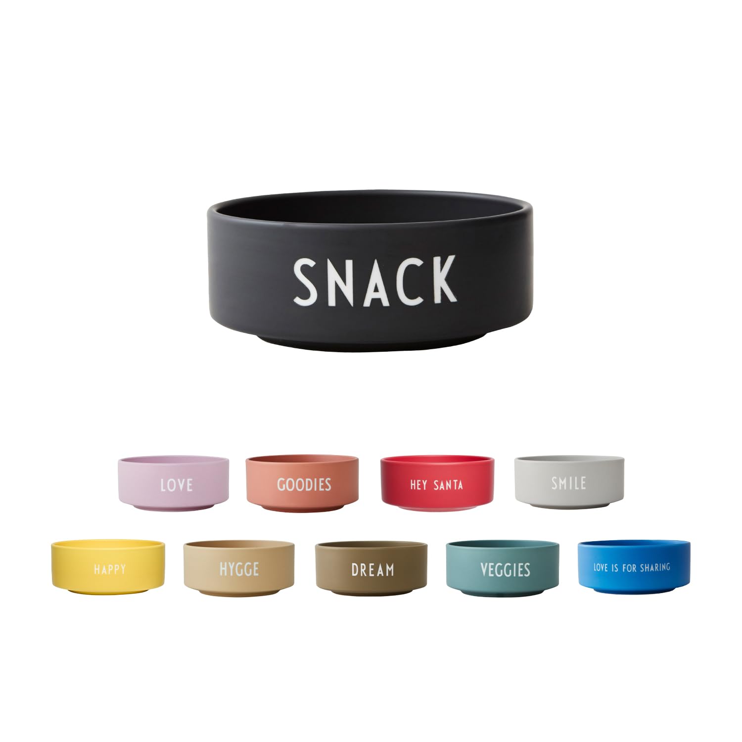 Design Letters Snack Bowl Black | Ceramic Personalised Bowl for Snacks ...