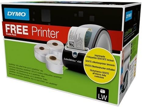 Dymo LabelWriter 450 with 3 LW Rolls and Free Printer : Amazon.co.uk ...