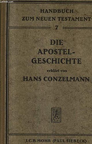 Die Apostelgeschichte : Conzelmann, Hans: Amazon.de: Bücher