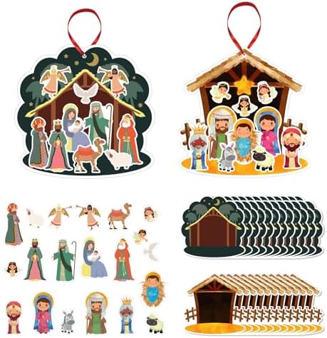 Amazon.com: WaaHome Nativity Craft Sticker for Kids - 24pcs Make a ...