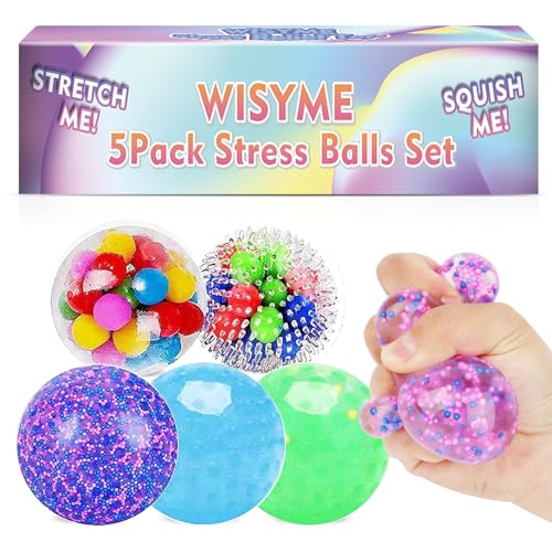 5PACK Stress Balls for Kids,Squishy Balls Fidget Toys for Adults Stress ...