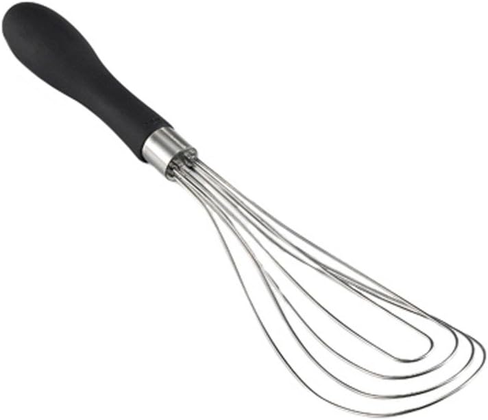 Amazon.com: Flat Whisk Silicone Handle Non Slip 10" - 5 Wires Whisk ...