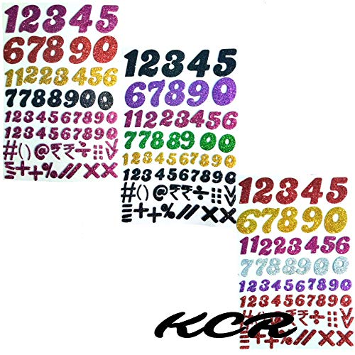 KCR Eva Foam Glitter Numerics/Numbers/123 Self Adhesive Stickers for ...