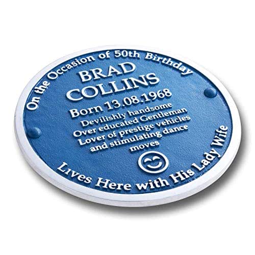 Personalised Blue Heritage Plaque. A Unique Birthday, Anniversary ...