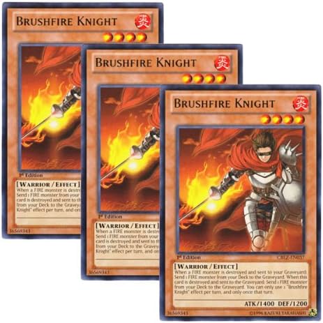 Amazon.co.jp: ★ 3枚セット ★遊戯王 英語版 CBLZ-EN037 Brushfire Knight 紅炎の騎士 (レア ...