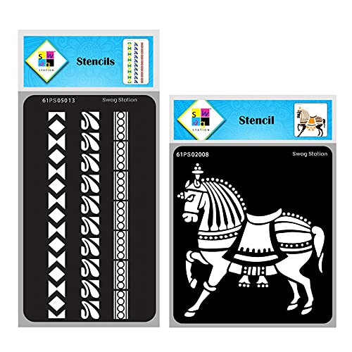 Buy SWAGSTATION Warli Stencils for Wall Painting - Warli Stencils for ...
