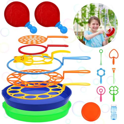 Roberly 18PCS Bubble Wands Set, Big Bubble Wand Toys with Bubble ...