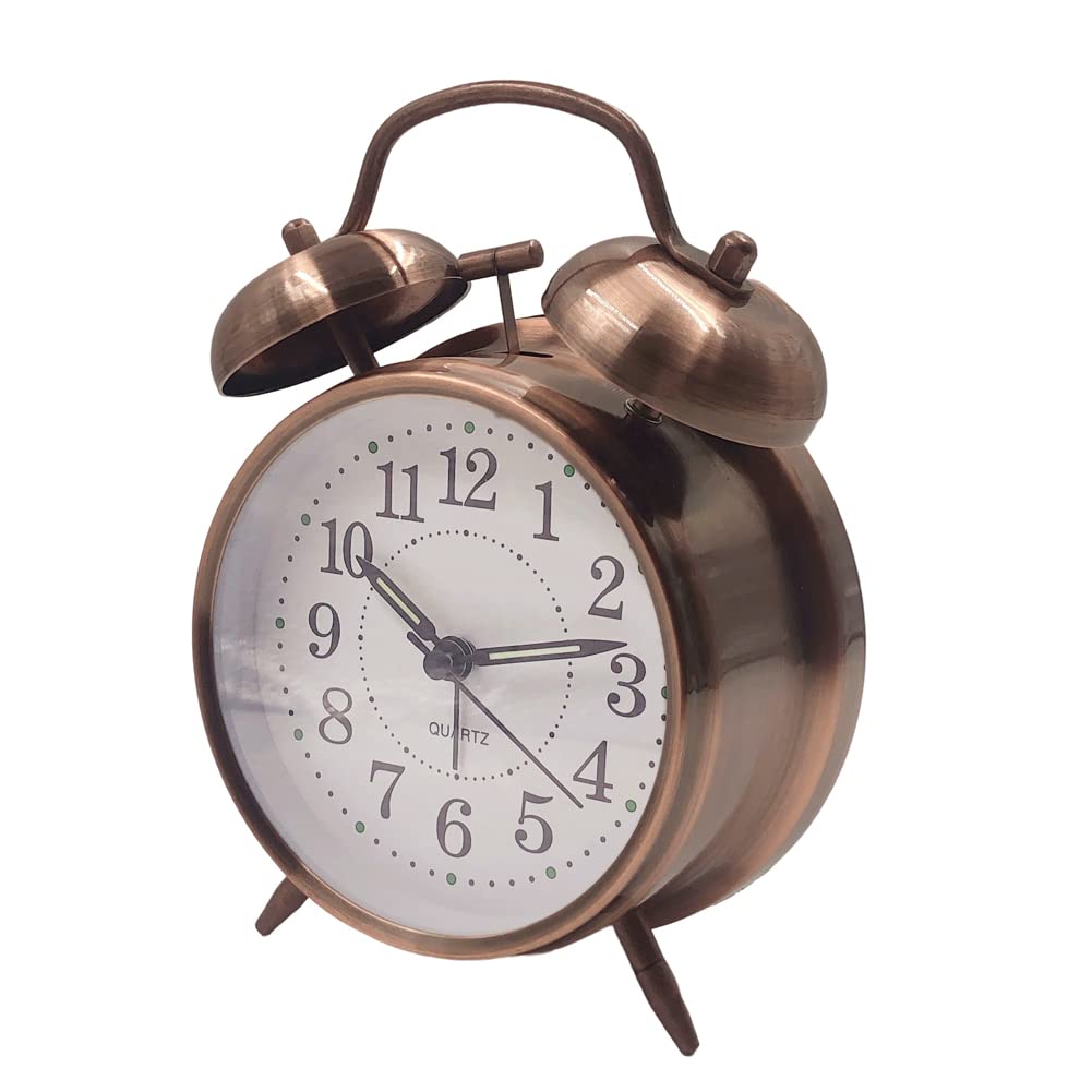 Vintage Analog Alarm Clock for Heavy Sleepers,4 inch Twin Bell Alarm ...