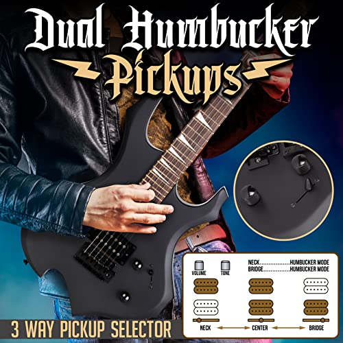 Pyle Heavy Metal Electric Guitar Axe w/ Amplifier Kit, Full Size ...