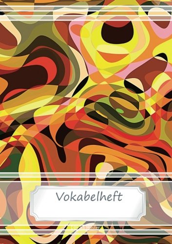 Buy Vokabelheft DIN A5 - Muster: 70 Seiten liniert, zweispaltig (Motiv ...