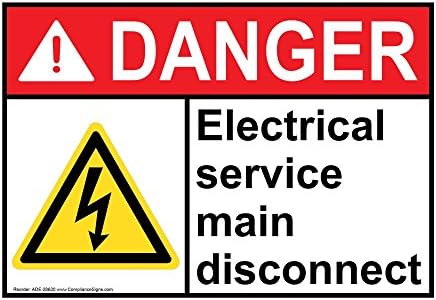 Amazon.com: ComplianceSigns.com Main Service Disconnect Located Under ...