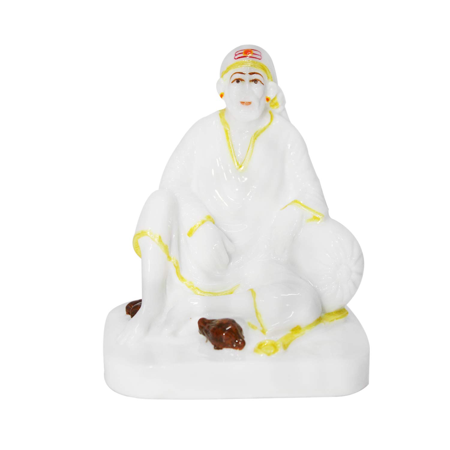 Buy Fabzone Lord Shri Sai Baba Marble Idol God Dwarka Mai Statue Shirdi ...
