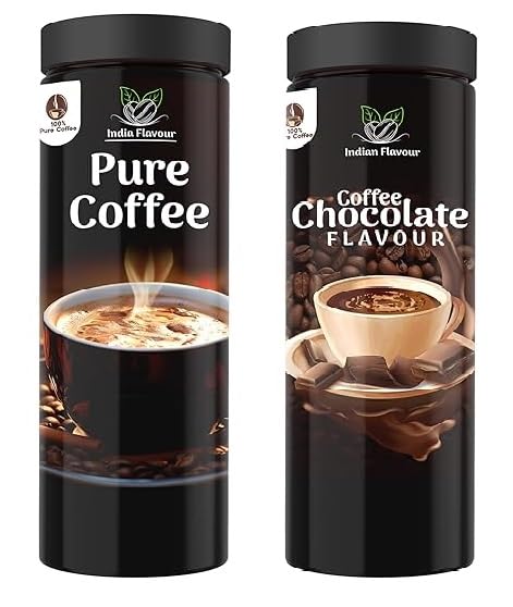 India Flavour Chocolate & Pure Coffee Combo | 100% Pure Instant Coffee ...