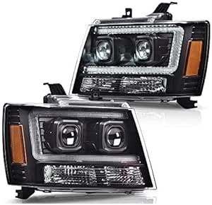 Amazon.com: G-PLUS LED Tube Dual Projector Headlights Compatible with 07-14 Chevy Suburban Tahoe ...