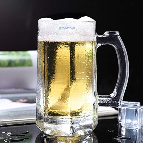 Buy SYANKA Italian Premium Muscle Beer Mugs Set of 3, 600 ML, Clear ...
