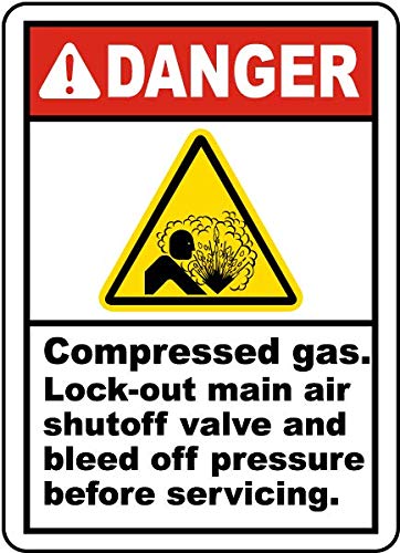 Buy Danger. Compressed . Lock-Out Main air shutoff Valve and Bleed Off ...