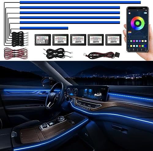 Amazon.com: Acrylic Interior Car LED Strip Light APP Control, RGB ...