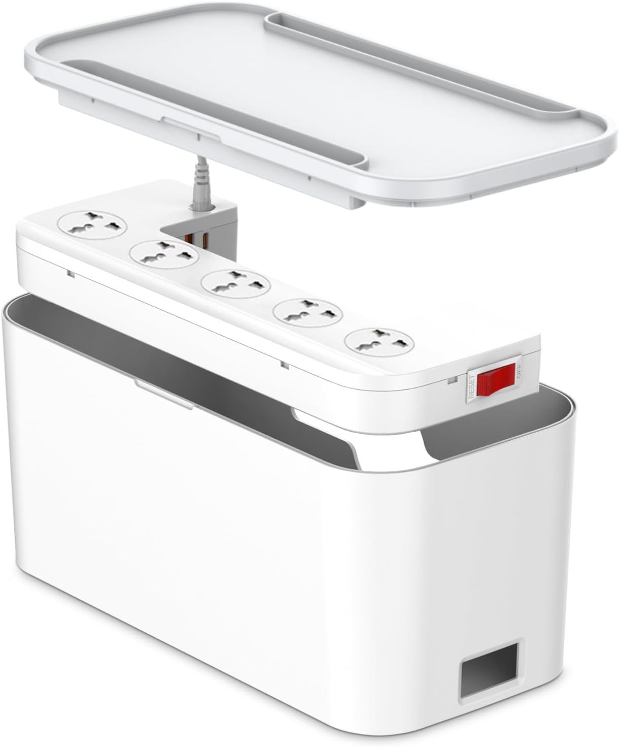 Amazon.com: Power Strip with Cable Management Box in Wireless Recharge ...