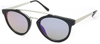 Amazon.com: Stacle Men's Double Bridge Retro Round Sunglasses Black ...
