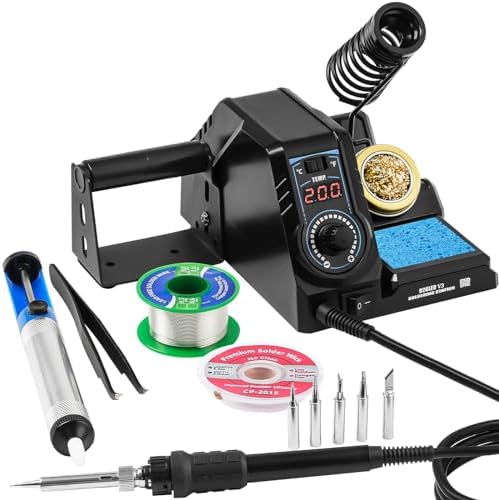 926LED V3 Soldering Iron Kit with 5 Soldering Tips, Temperature Control ...