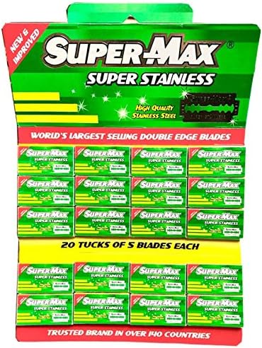 Amazon.com: Super-Max Super Stainless Double Edge Razor Blades, 100 ...
