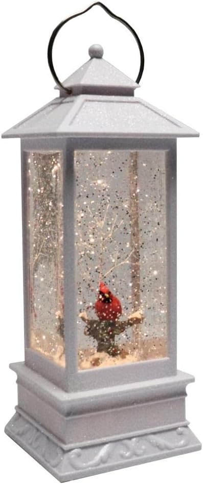 Amazon.com: Roman 11" Lighted Swirl Cardinal in White Lantern, Confetti ...