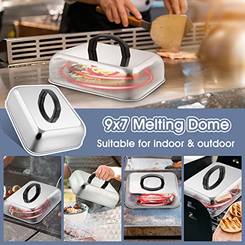 Snapklik.com : Cheese Melting Dome Set Of 2, Stainless Steel ...